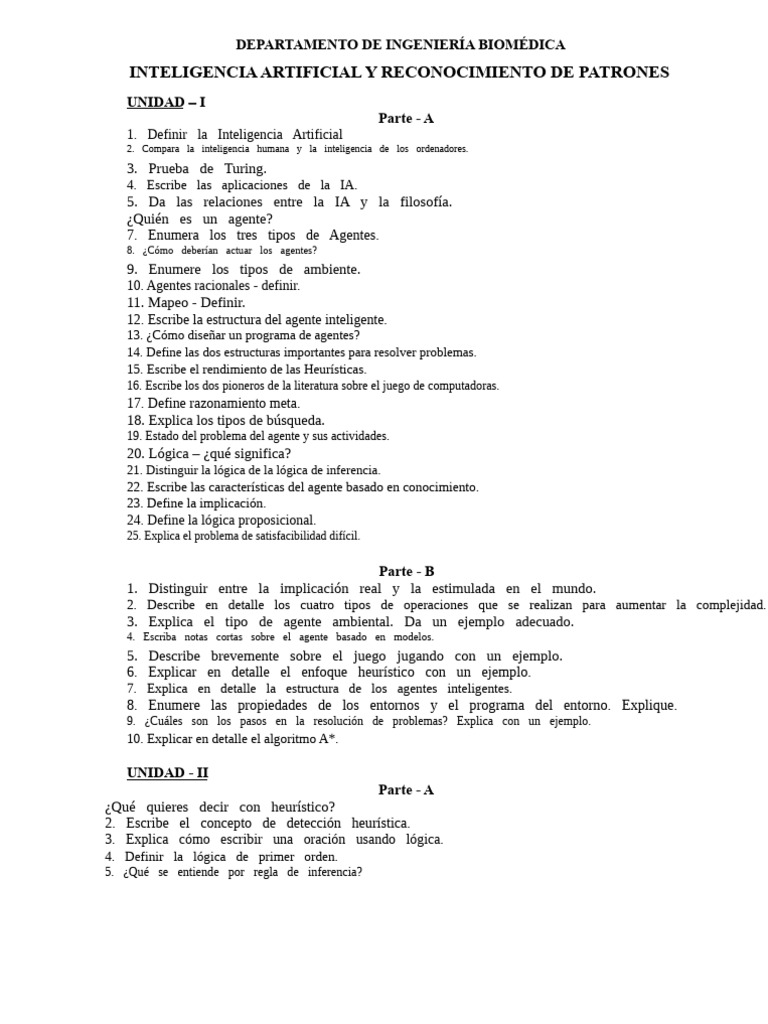 Banco de Preguntas de Inteligencia Artificial y Reconocimiento de ...