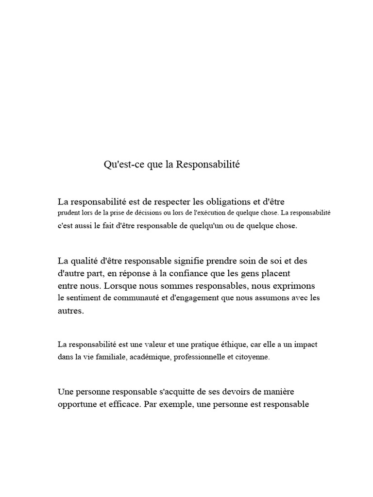 Comprendre la Responsabilité et ses Types | PDF | Responsabilité ...