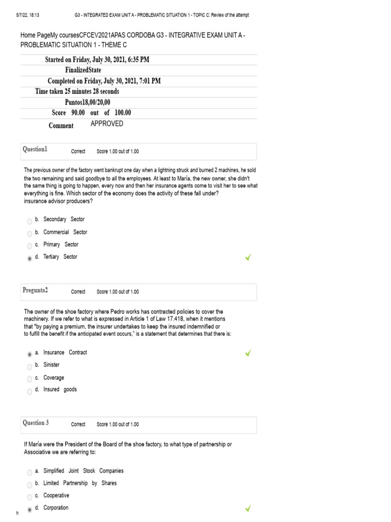 G3 - INTEGRATIVE EXAM UNIT A - PROBLEMATIC SITUATION 1 - THEME C ...