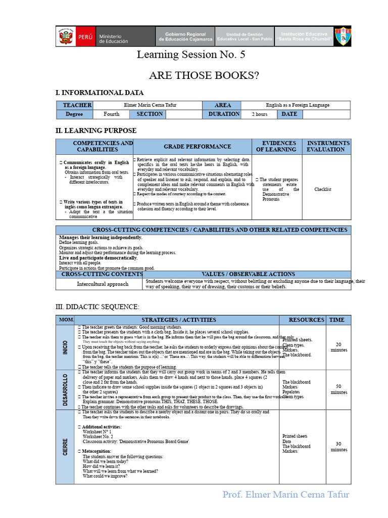 Learning Session No. 5 - 2019 - English | PDF | English Language | Learning