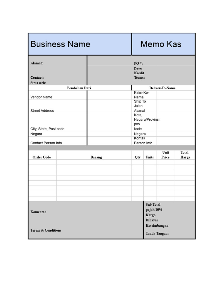 Format Memo Kas Dalam Word | PDF