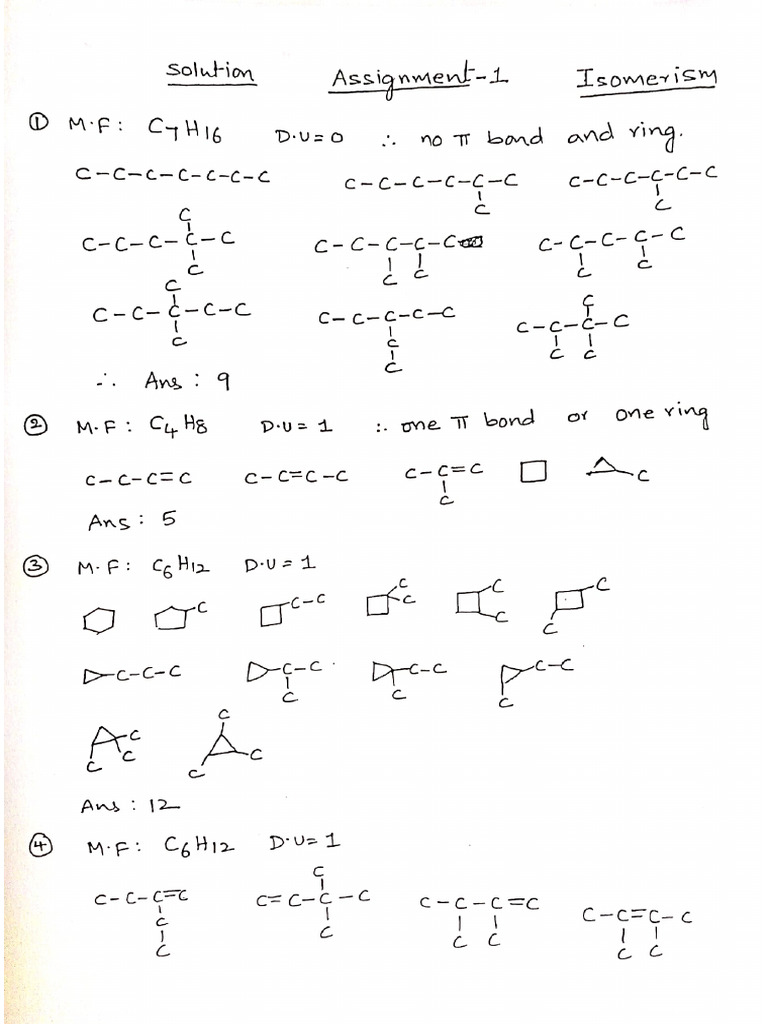 Isomerism Assignment 1-11 Solutions | PDF