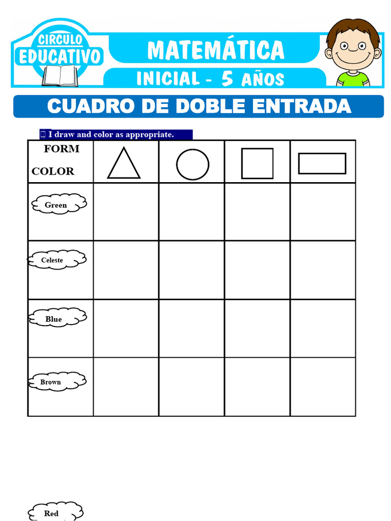 Double-Entry Table For Five-Year-Olds | PDF