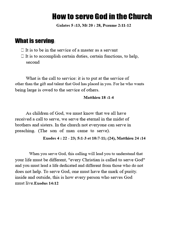 How To Serve God in The Church | PDF | Humility | Disciplines