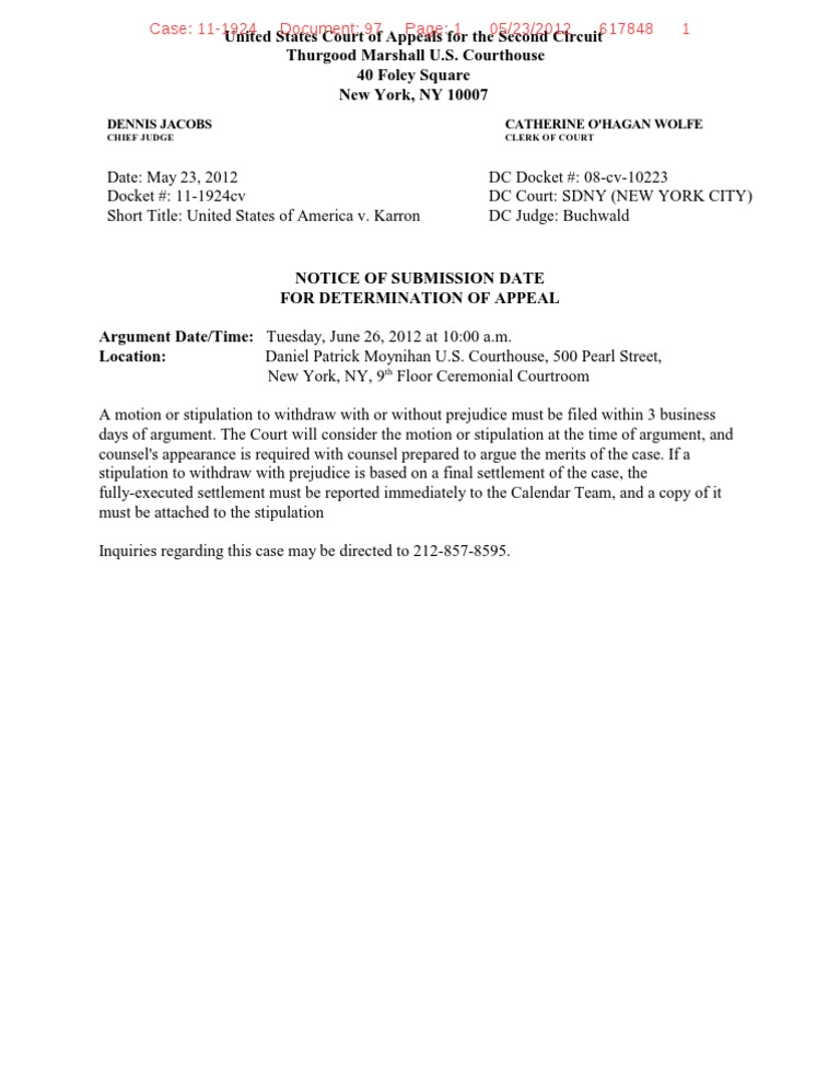 Notice of Submission Date For Determination of Appeal | PDF