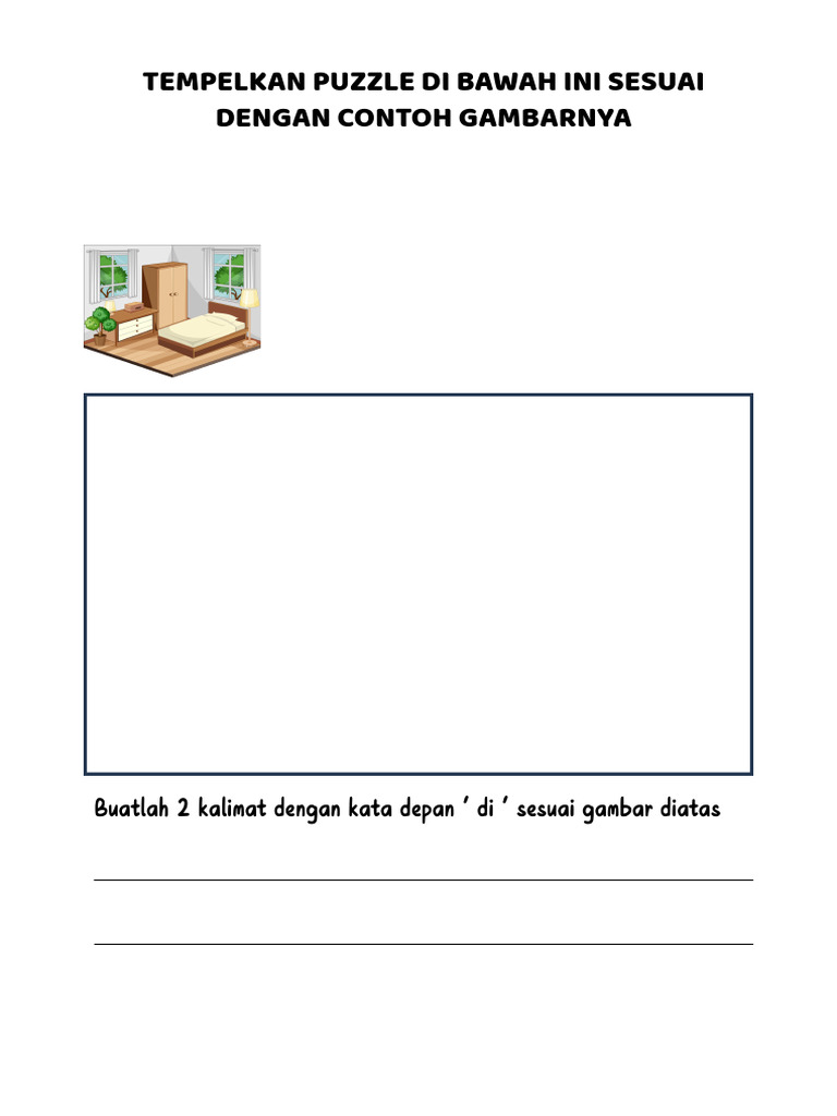 Puzzle dan Kalimat dengan 'di' | PDF