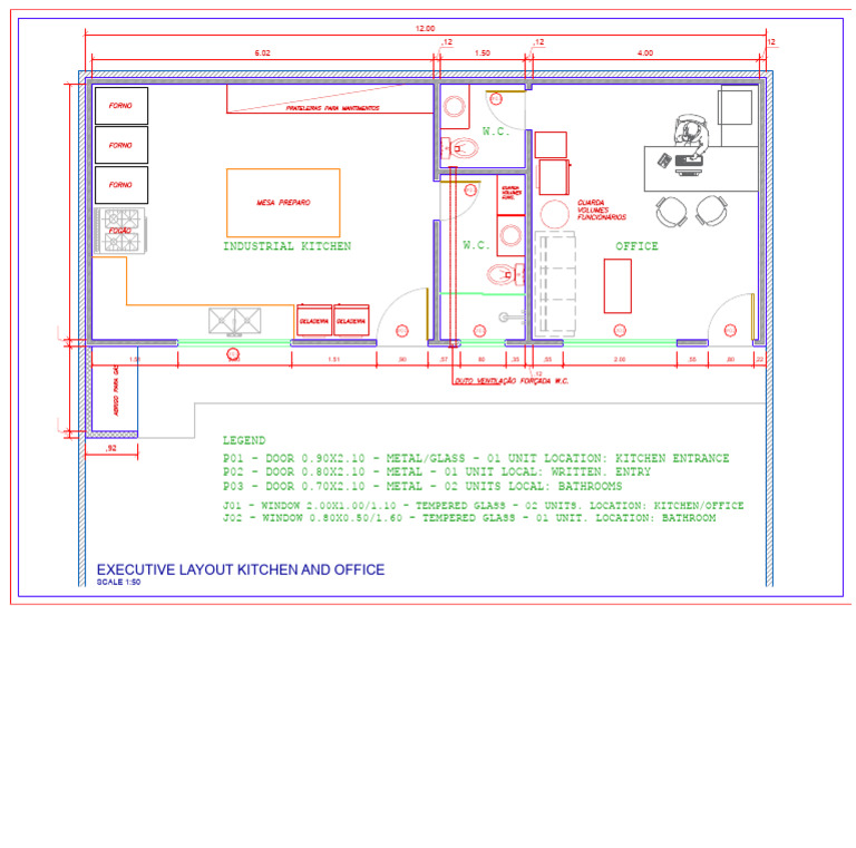 Executive Layout Industrial Kitchen and Office | PDF