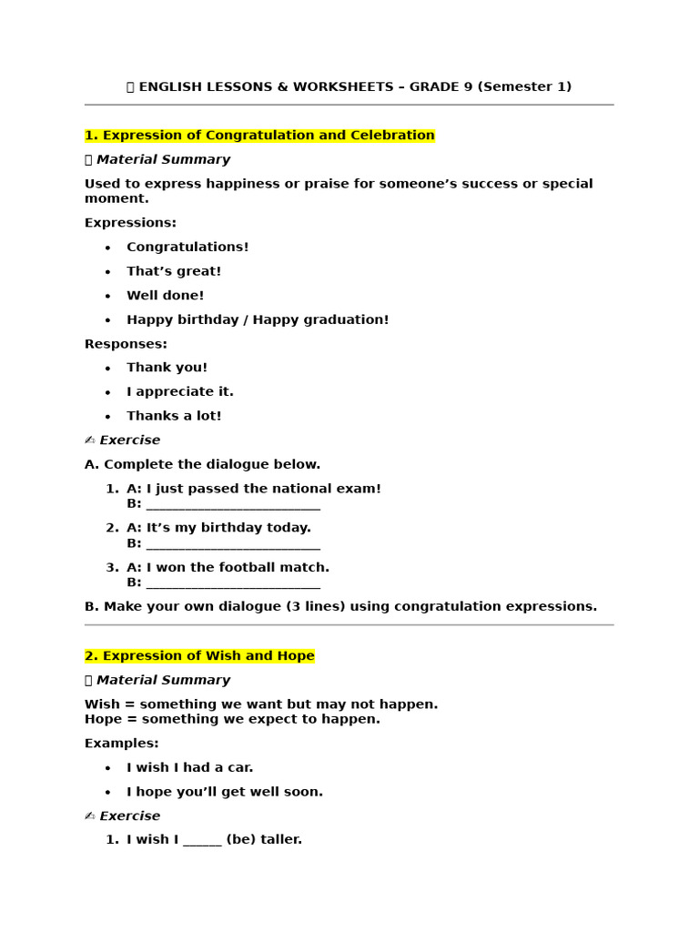 English Lessons 9 Grade | PDF | Linguistics | Grammar