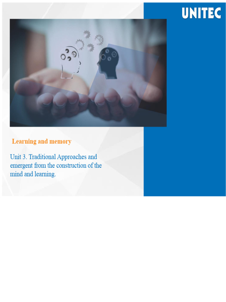 Unit 3. Traditional and Emerging Approaches To Mind Construction and ...