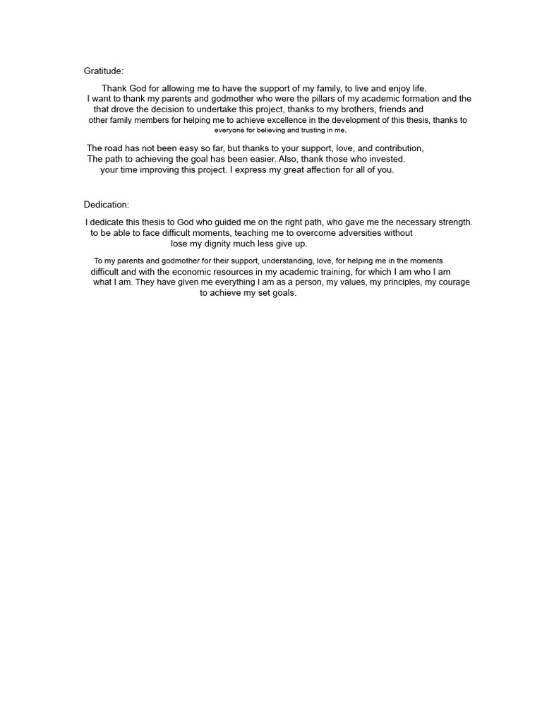 Acknowledgments and Dedication Thesis | PDF