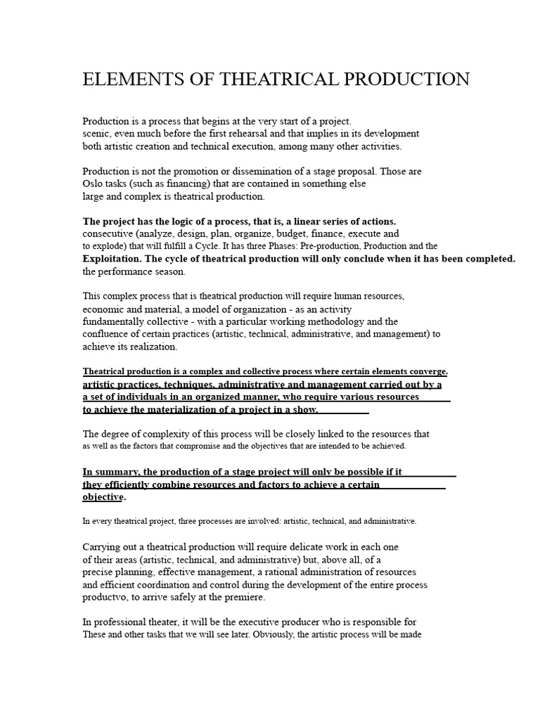 Elements of Theatrical Production | PDF | Public Domain | Copyright