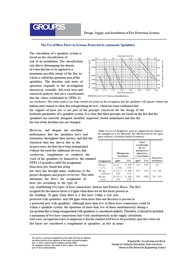 Hose Flow Calculations for Sprinkler Systems | PDF | Fire Sprinkler ...