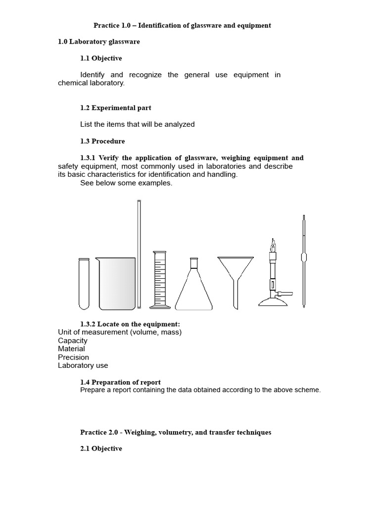 Class 01 - 03 - Glassware and Laboratory Materials | PDF | Volume | Density