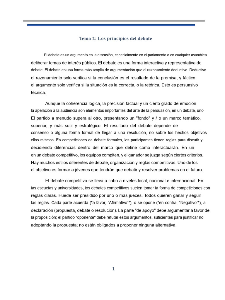 Tema 2 Argumentación y Debate | PDF | Argumento | Evidencia