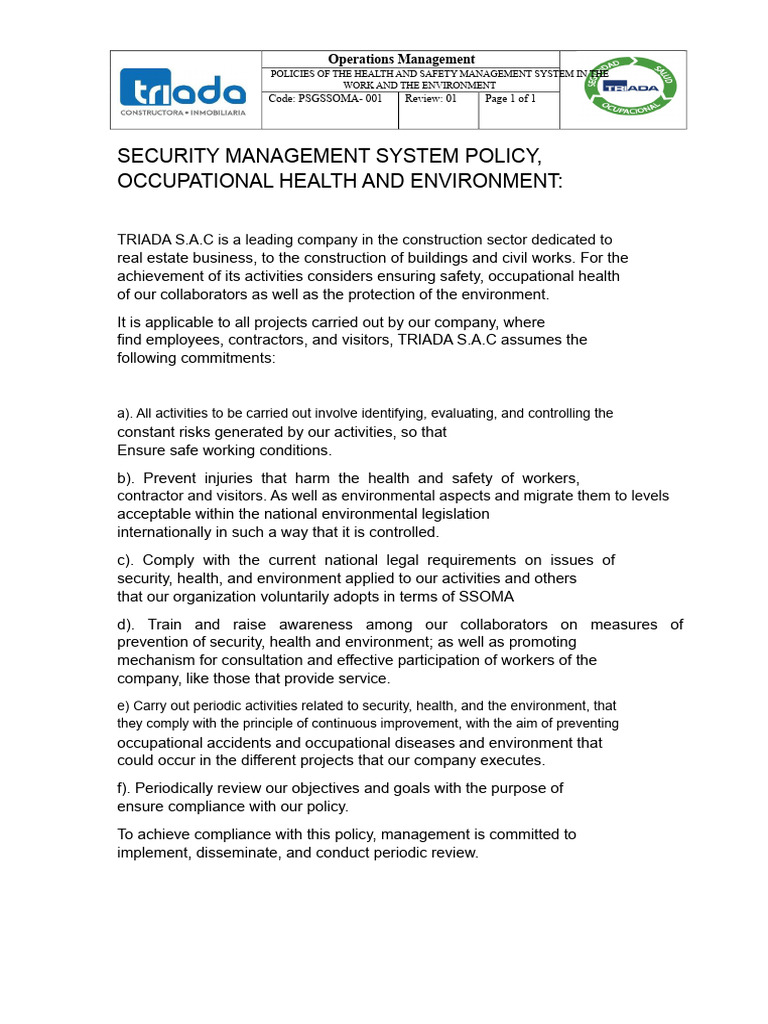 Security Policy | PDF