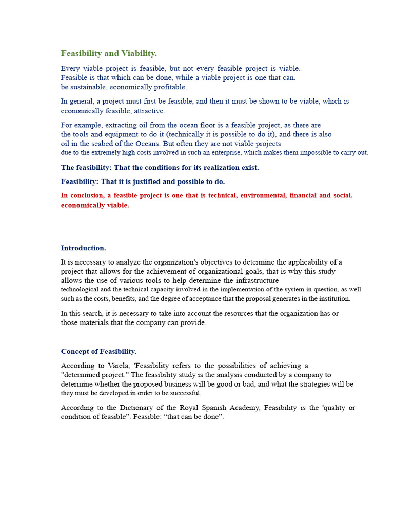 Feasibility and Viability | PDF | Feasibility Study | Sustainability