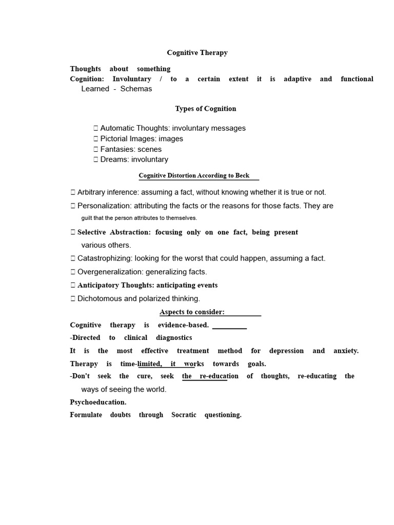 EXAM | PDF | Cognitive Therapy | Cognitive Behavioral Therapy