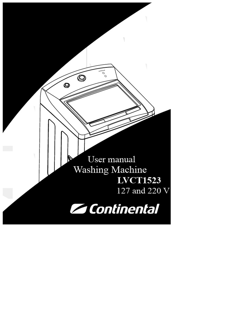 Continental LVCT1523 Washer Manual | PDF | Washing Machine