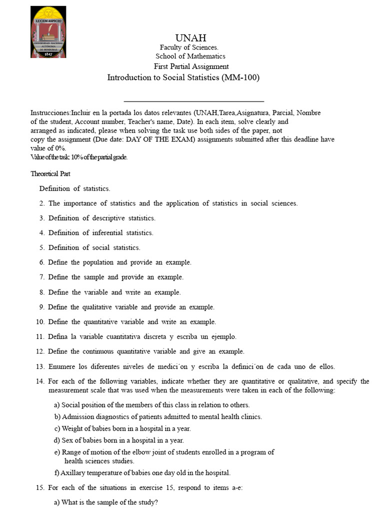 unah-social-statistics (3).pdf | PDF | Statistics | Variable (Mathematics)