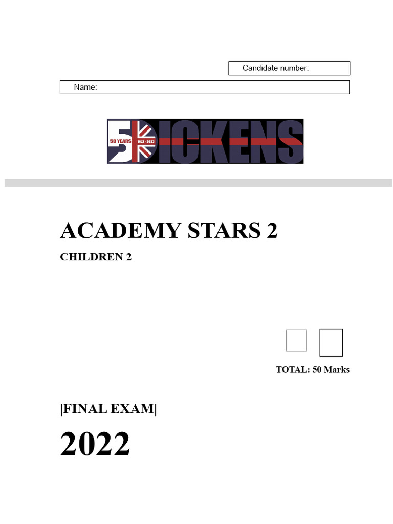 Academy Stars 2 Final Exam 2022 | PDF