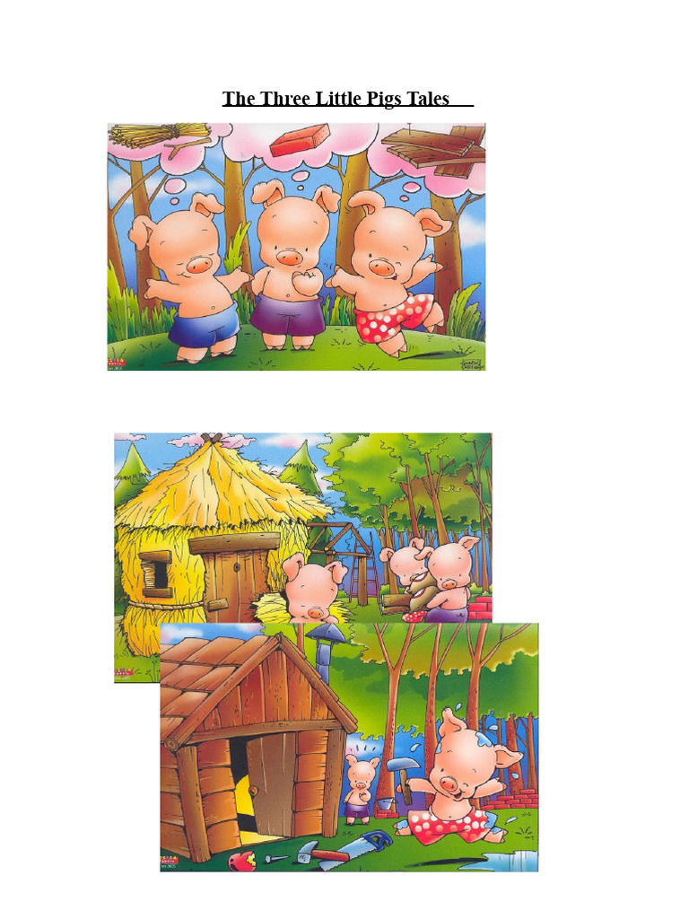 Stories of The Three Little Pigs With Illustrations | PDF