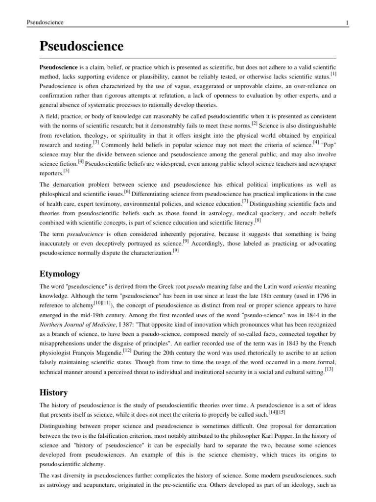 Pseudo Science Wiki | PDF | Pseudoscience | Falsifiability