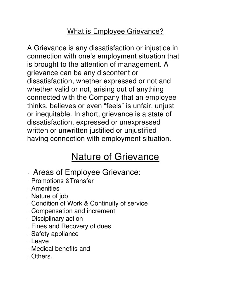 Nature of Grievance | PDF | Career & Growth