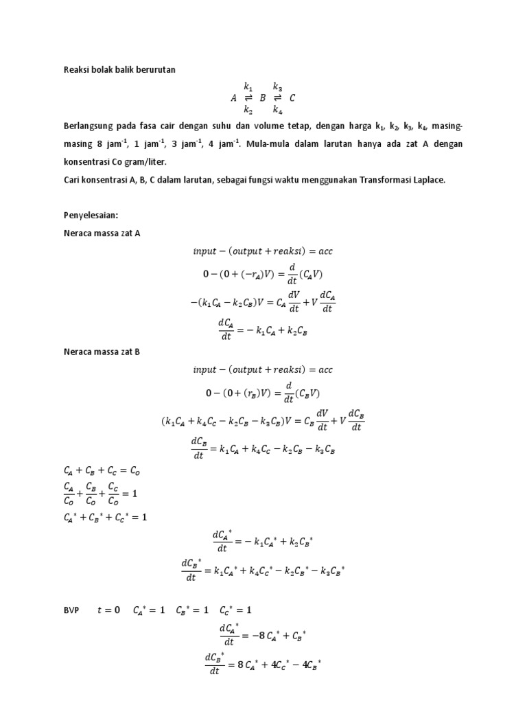 Reaksi Bolak Balik Berurutan | PDF