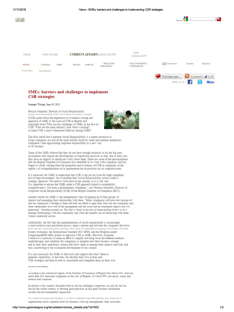 Barriers and Challenges To Implementing CSR Strategies | PDF ...