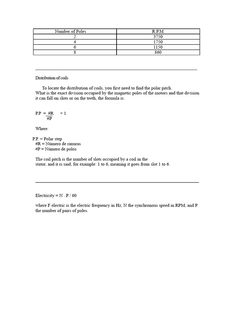 RPM Per Poles | PDF