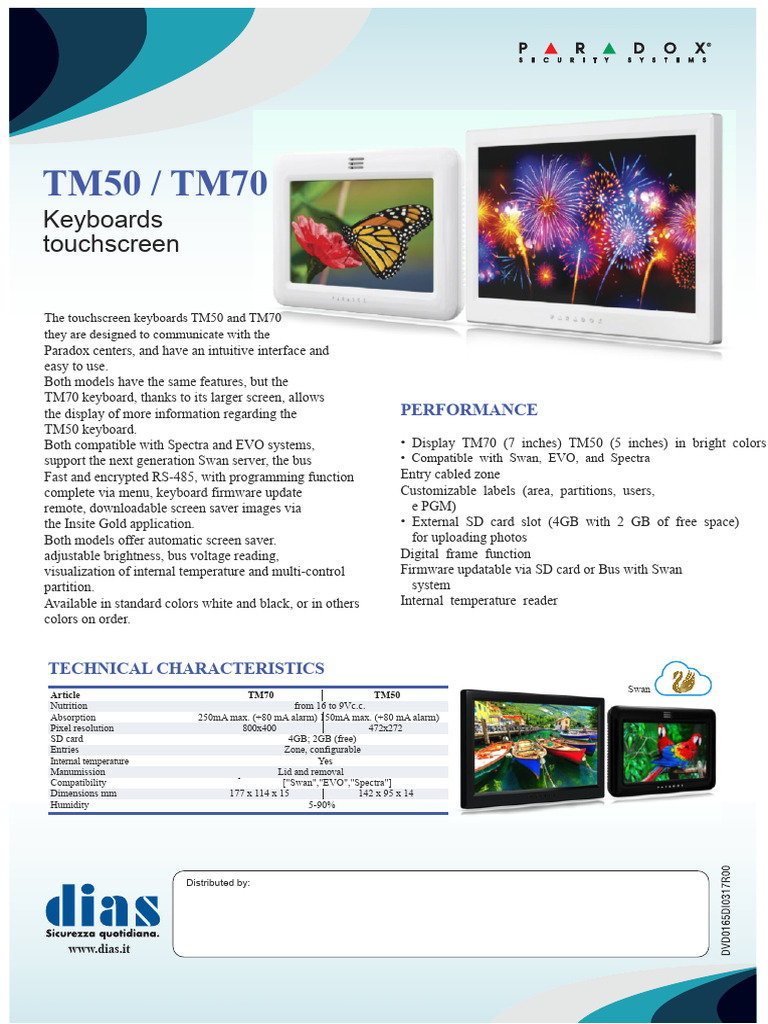 TM50 & TM70 Touchscreen Keyboards | PDF