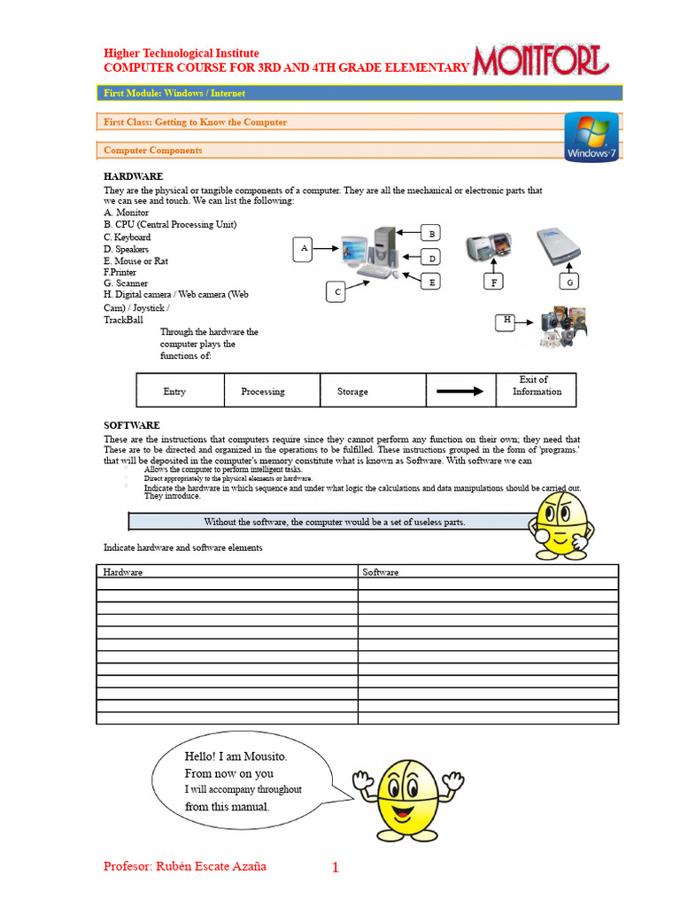 Computing Course 3 4th Grade | PDF | Microsoft Excel | Computing