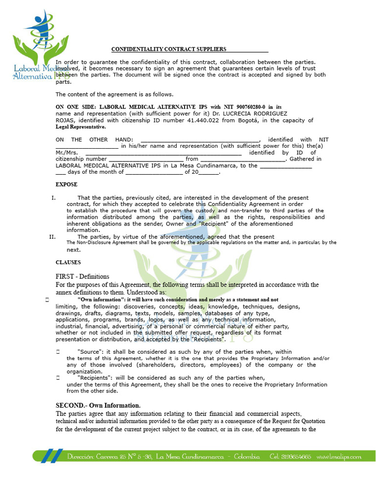 Confidentiality Agreement Companies | PDF | Non Disclosure Agreement ...
