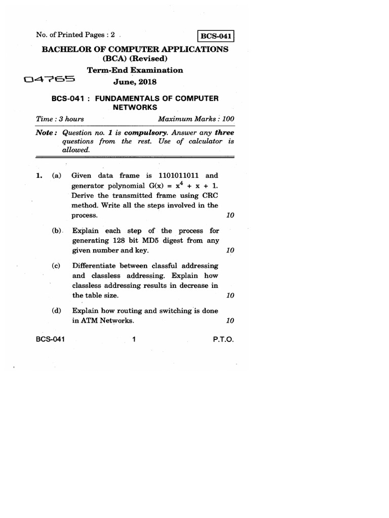 BCS 041 PDF | PDF