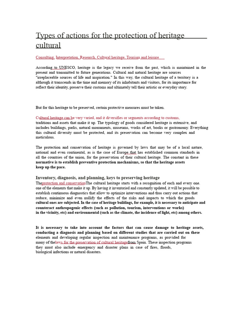 Heritage Protection Strategies Explained | PDF | Cultural Heritage ...