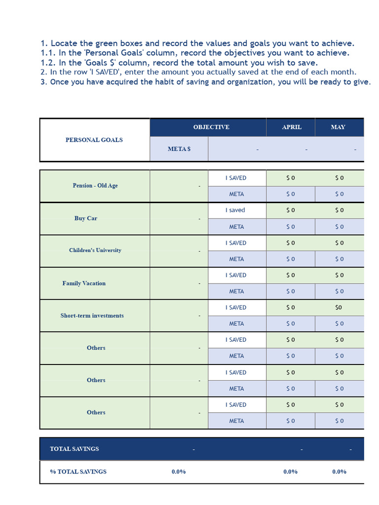 My Personal Savings Plan | PDF