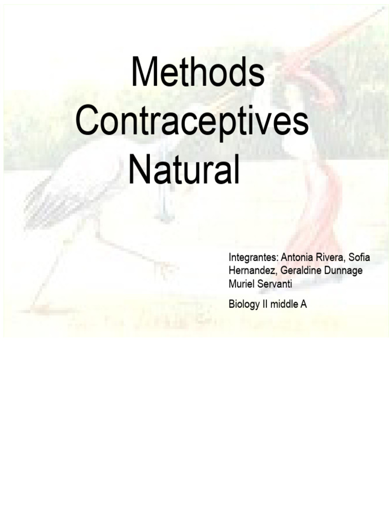 Natural Contraceptive Methods | PDF | Birth Control | Fertility