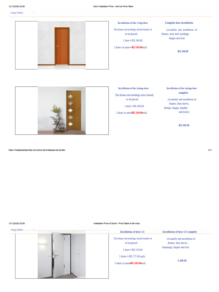 Door Installation Pricing Guide | PDF | Door | Architectural Elements