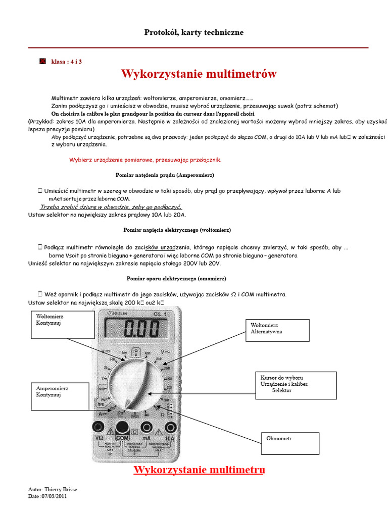 Używanie Multimetru | PDF
