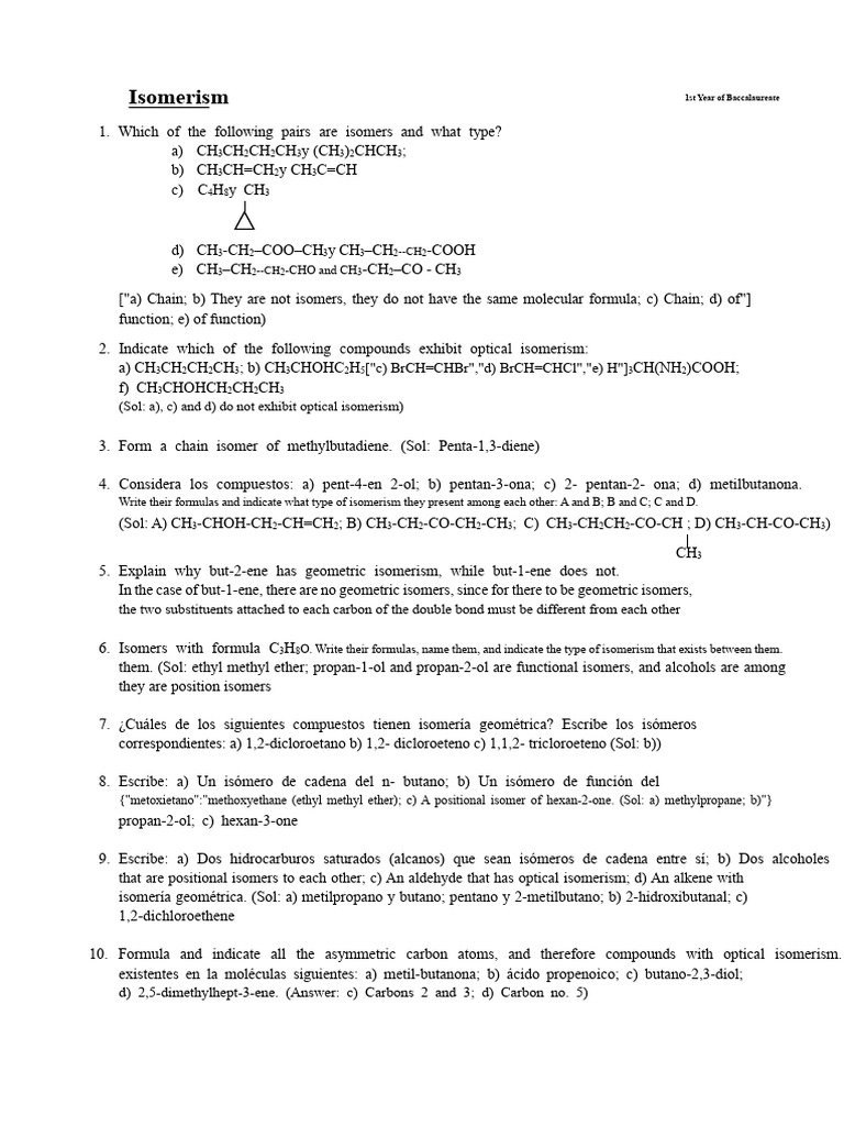 Understanding Isomerism in Organic Chemistry | PDF | Isomer | Inorganic ...