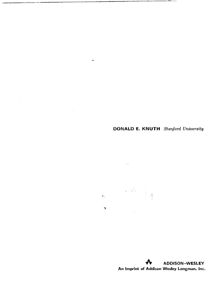 The Art of Computer Programming Volume 2 Seminumerical Algorithms | PDF