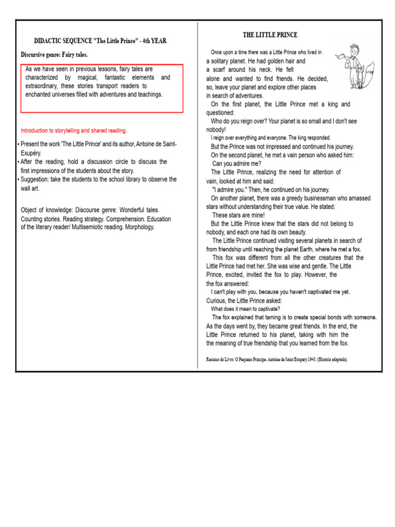 THE LITTLE PRINCE Didactic Sequence..pdf 2 Week | PDF