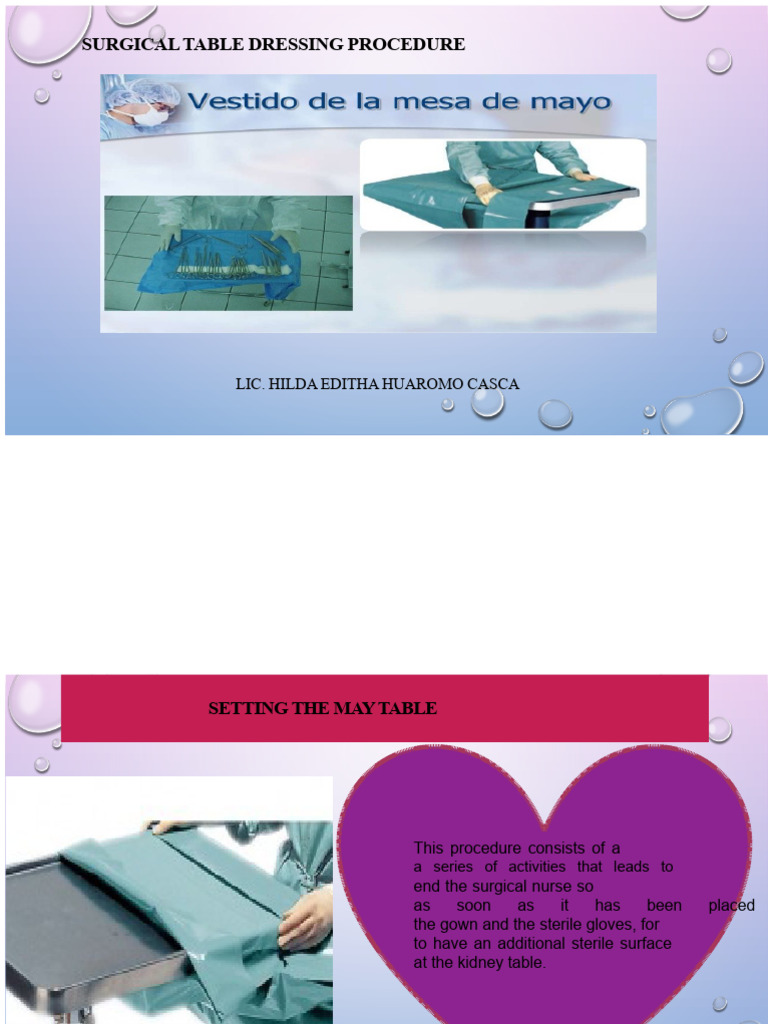 Surgical Table Dressing Procedure Guide | PDF | Surgery