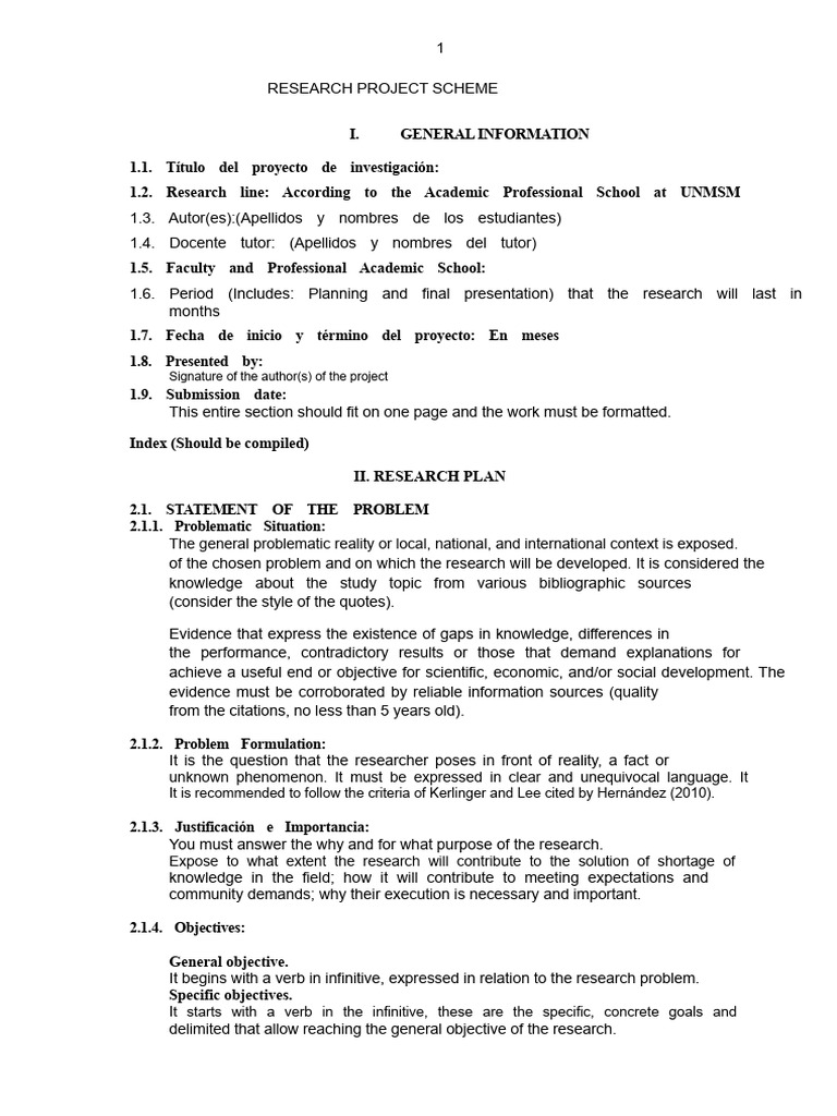 Research Project Outline_UNMSM | PDF | Hypothesis | Statistics