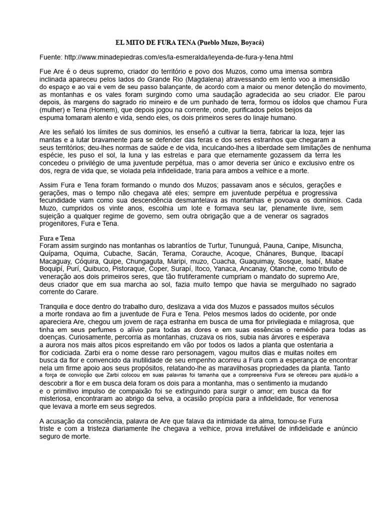 O Mito de Fura Tena | PDF | Morte | Amor