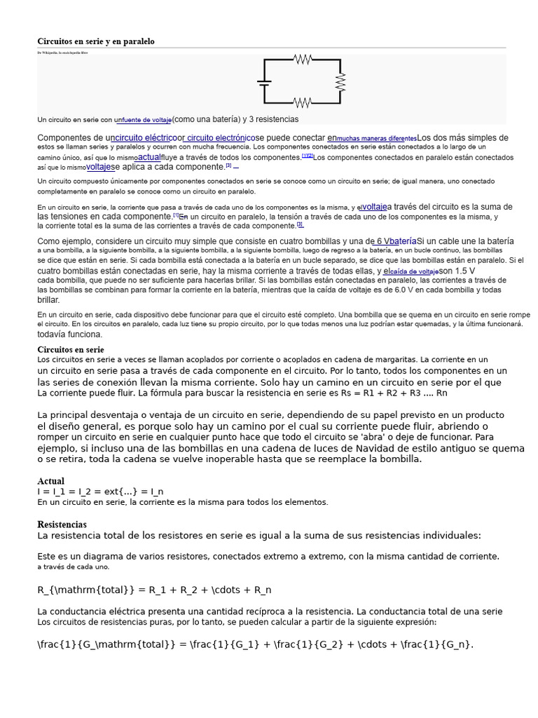 Circuitos en Serie y en Paralelo | PDF | Inductor | Red eléctrica