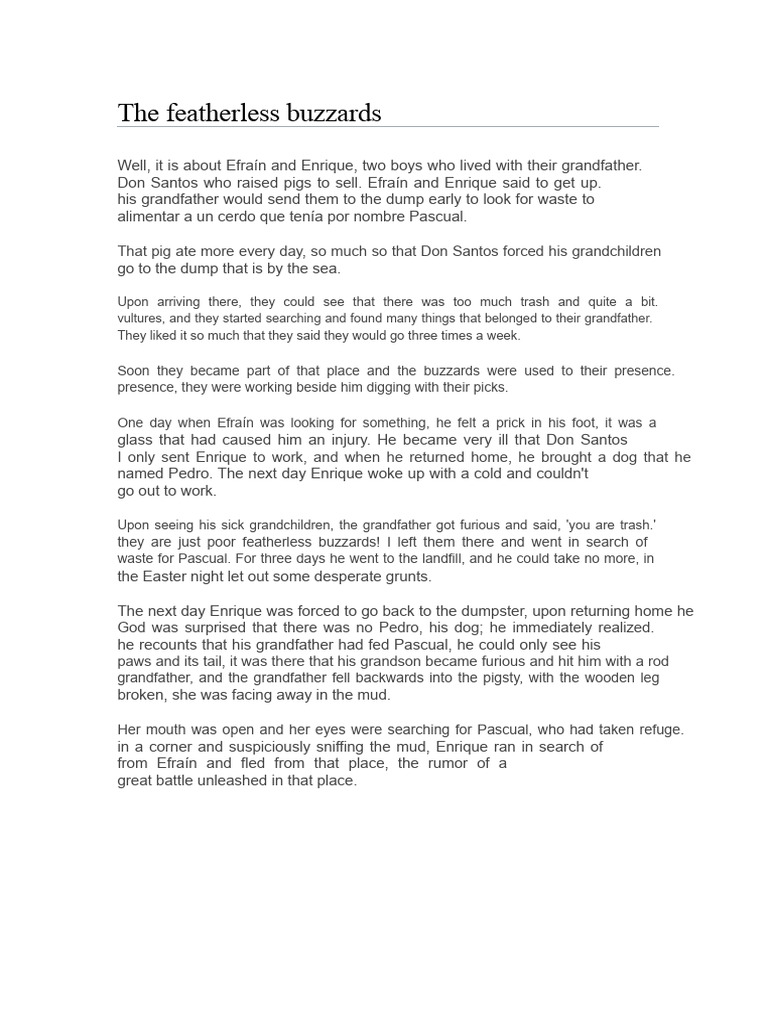 The buzzards without feathers | PDF