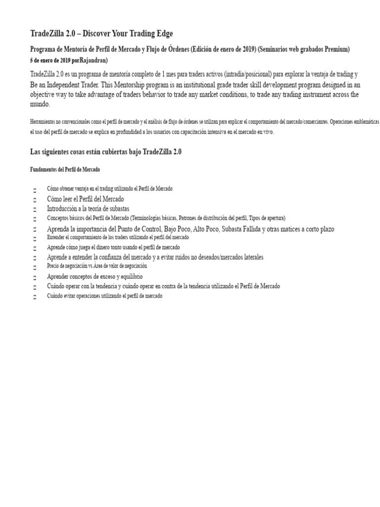 TradeZilla 2.0 - Descubre Tu Ventaja en El Trading | PDF | Comerciante ...