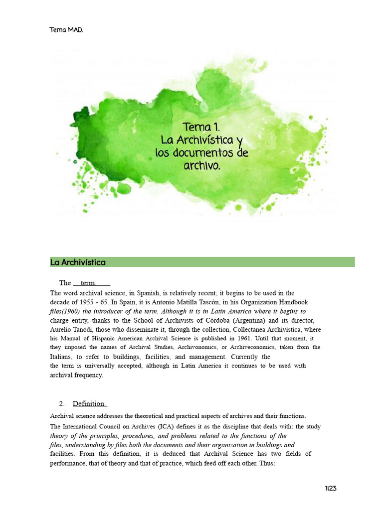 Theme-1. Archival Science and The Document and Archive | PDF | Science ...