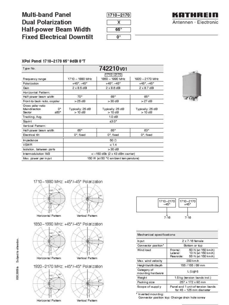 742210V01 | PDF | Antenna (Radio) | Decibel